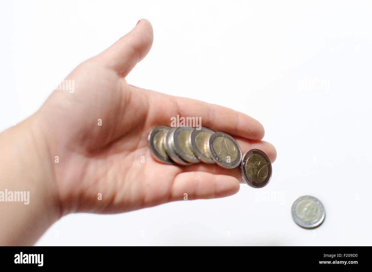 Silver coins falling hi-res stock photography and images - Alamy