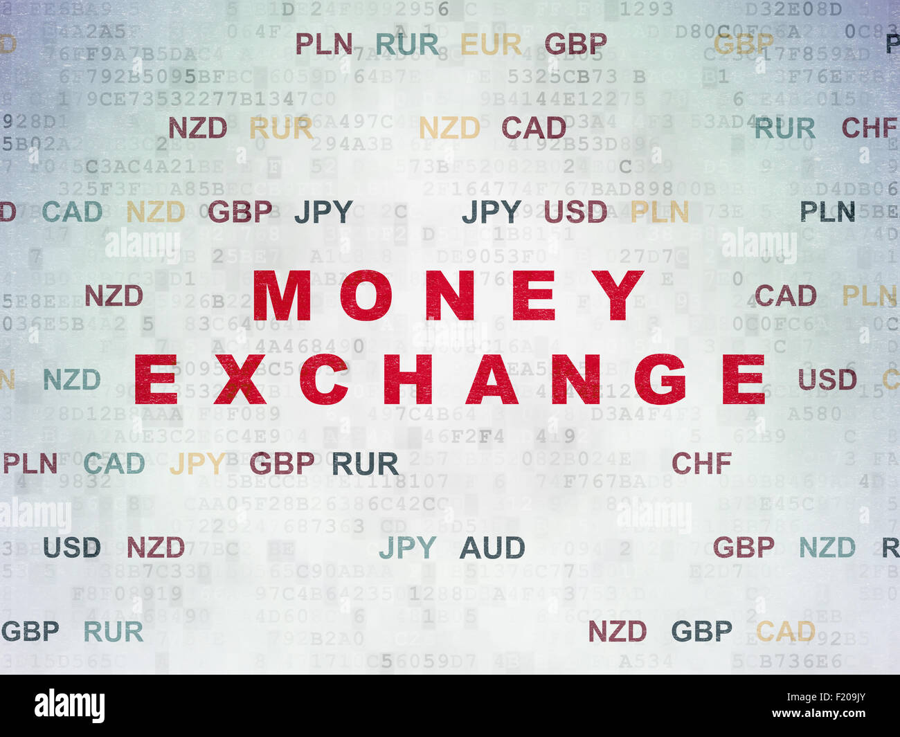 Currency concept: Money Exchange on Digital Paper background Stock ...