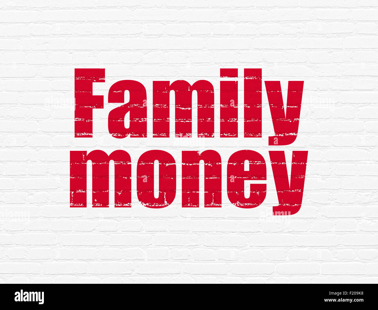 Banking concept: Family Money on wall background Stock Photo - Alamy