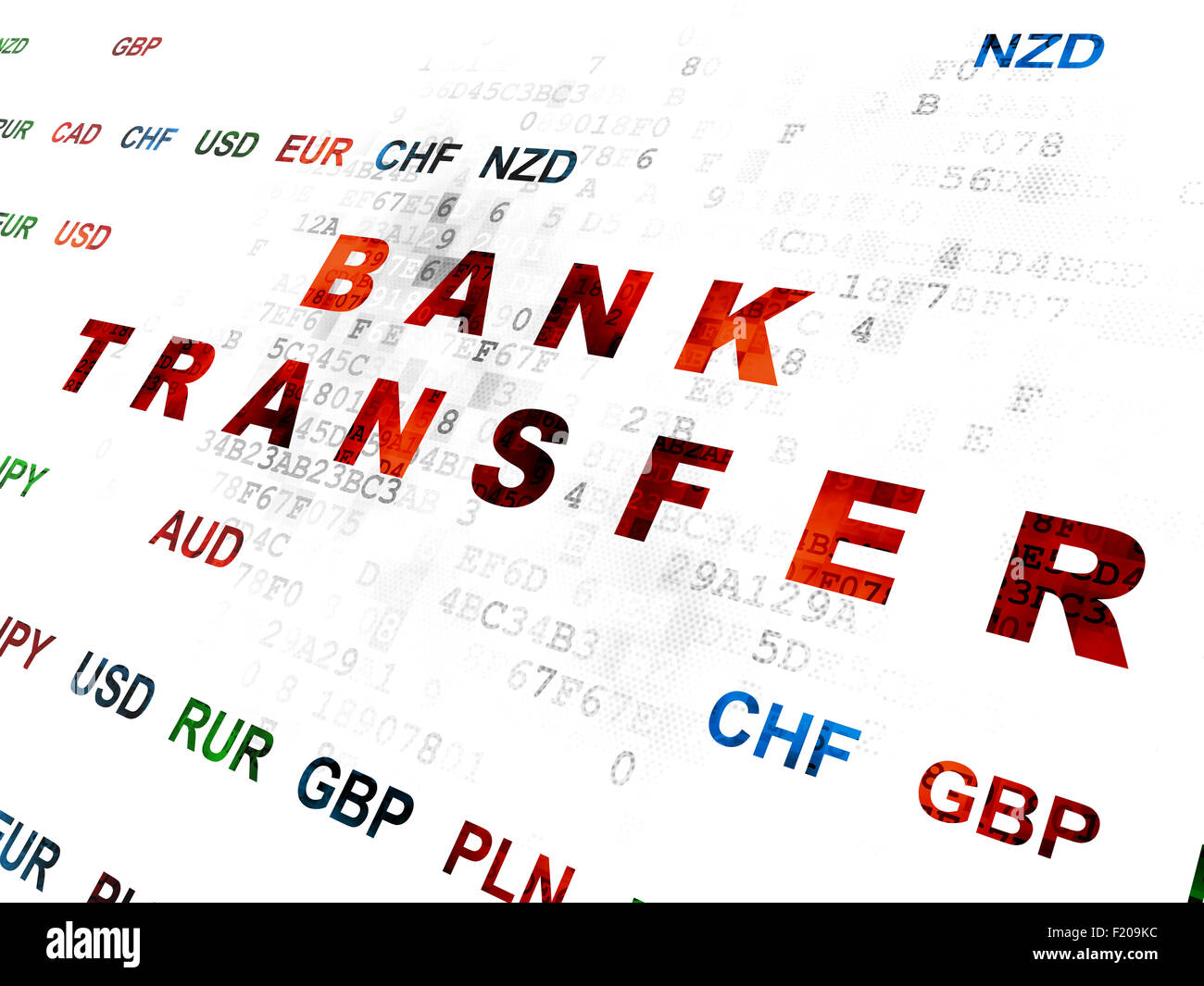 Money concept: Bank Transfer on Digital background Stock Photo - Alamy
