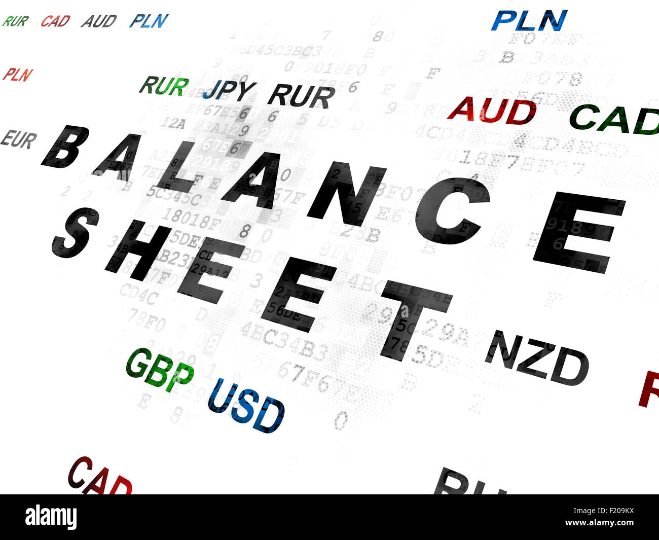 Currency concept: Balance Sheet on Digital background Stock Photo - Alamy