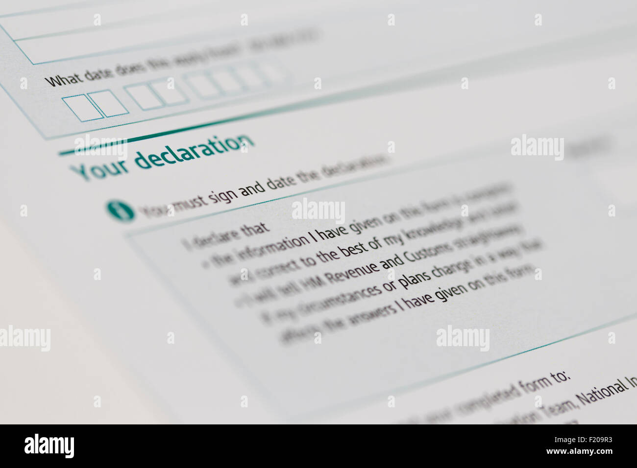Your declaration HMRC Stock Photo - Alamy