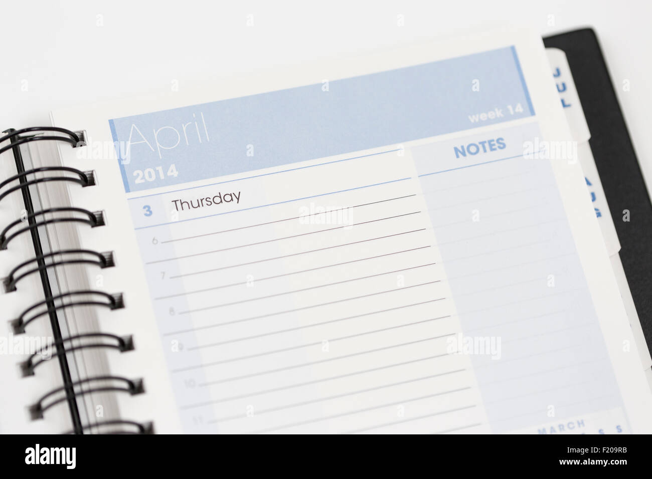 Calendar April 2014 Diary Organiser Organizer Tax Year Stock Photo - Alamy
