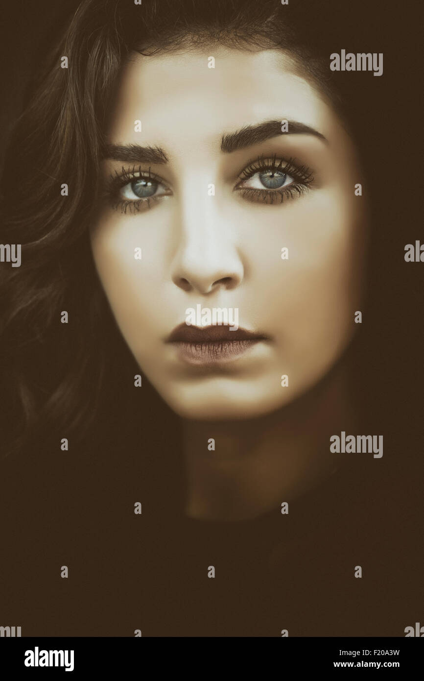 Beautiful young woman staring Stock Photo - Alamy Beautiful young woman staring Stock Photo - Alamy