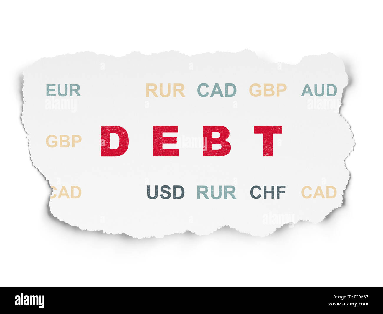 Money concept: Debt on Torn Paper background Stock Photo - Alamy
