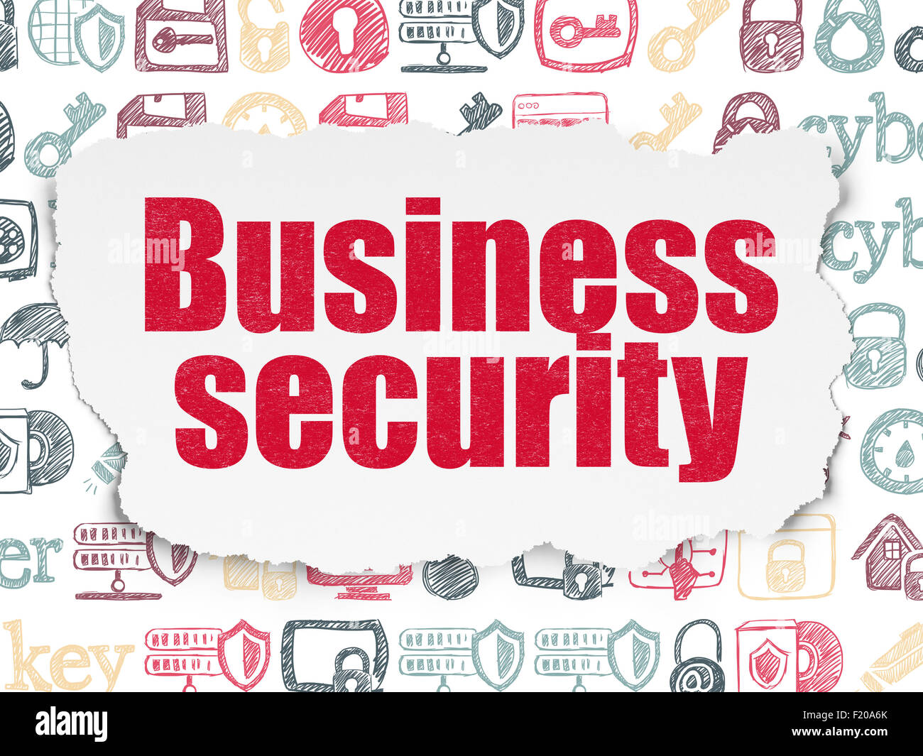 Privacy concept: Business Security on Torn Paper background Stock Photo ...