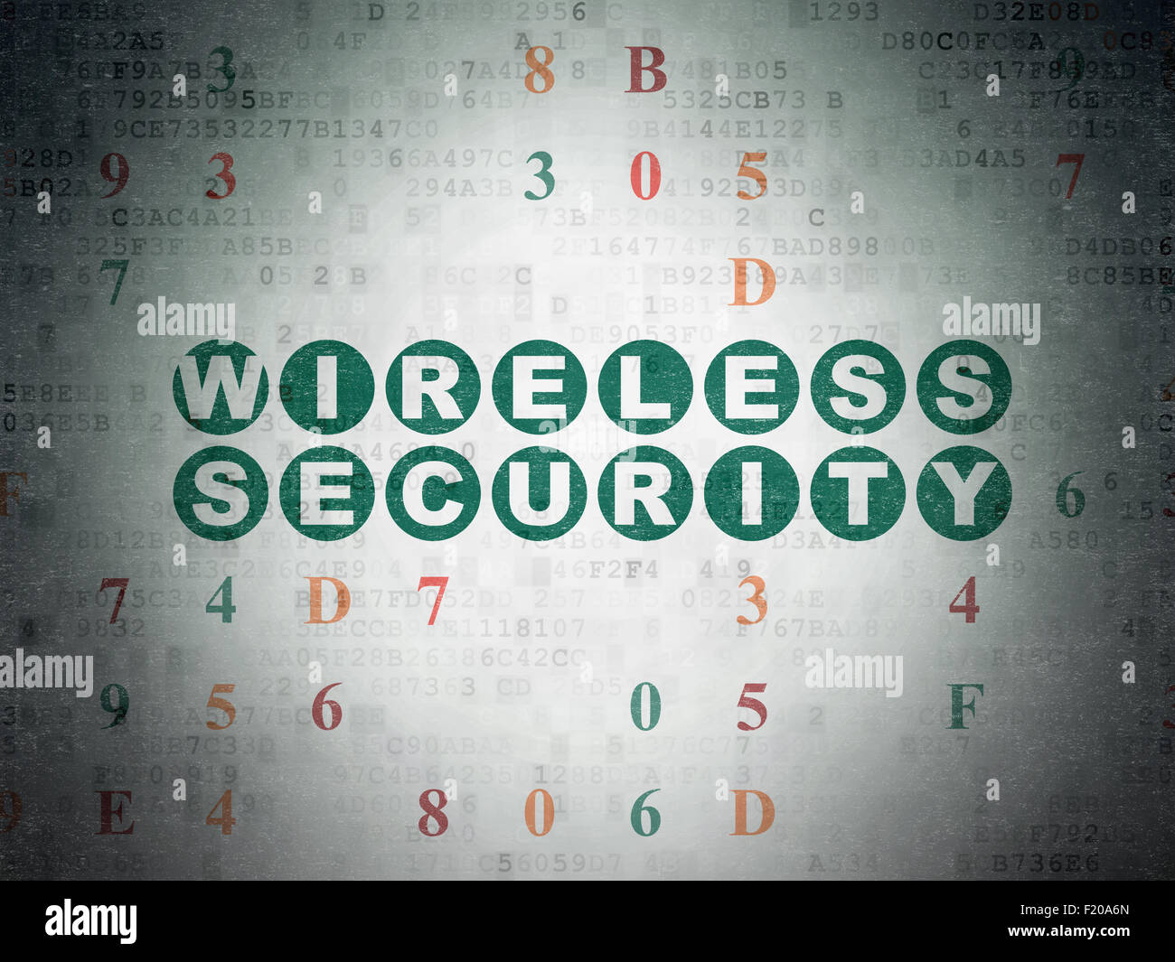 Protection concept: Wireless Security on Digital Paper background Stock ...