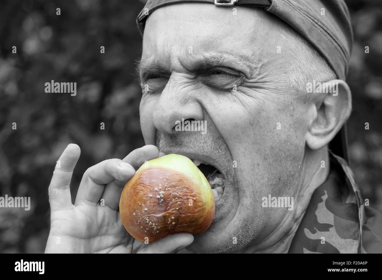 Man Biting Apple Stock Photo - Alamy