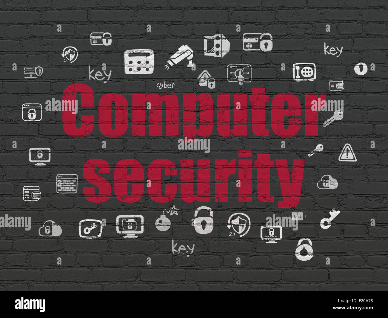 Security concept: Computer Security on wall background Stock Photo - Alamy