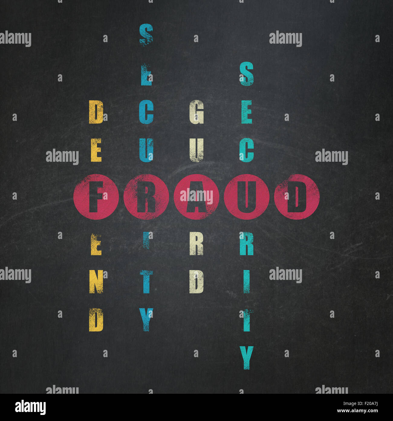 Safety concept: word Fraud in solving Crossword Puzzle Stock Photo - Alamy