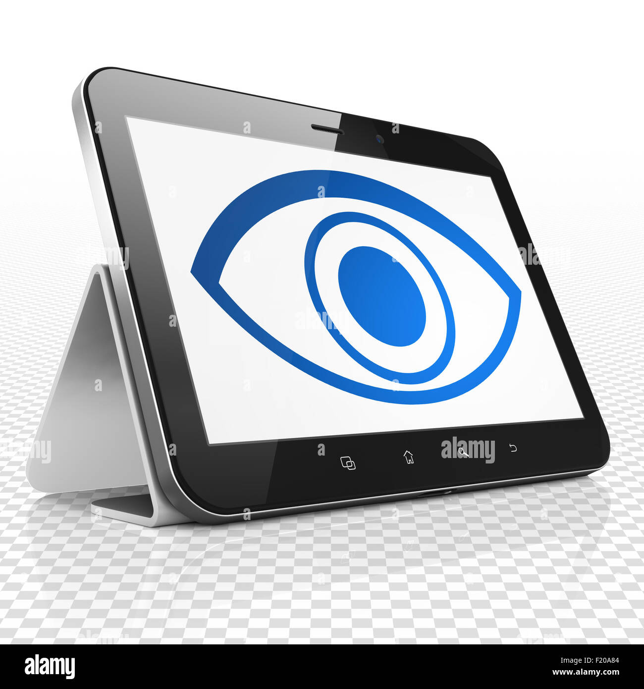 Safety concept: Tablet Computer with Eye on display Stock Photo - Alamy