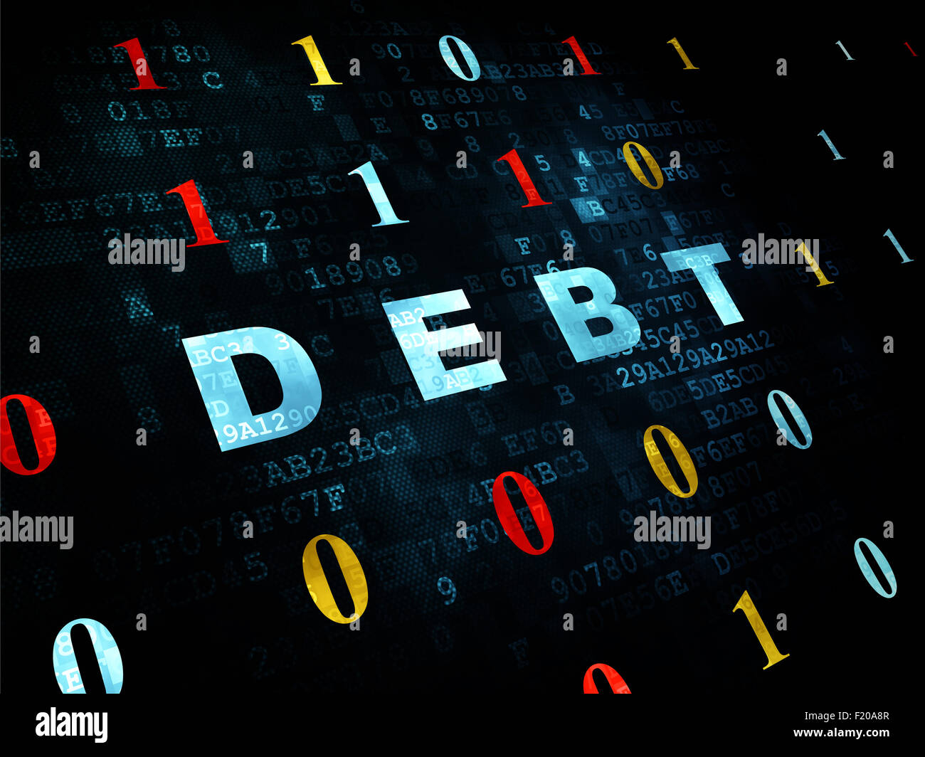 Finance concept: Debt on Digital background Stock Photo - Alamy
