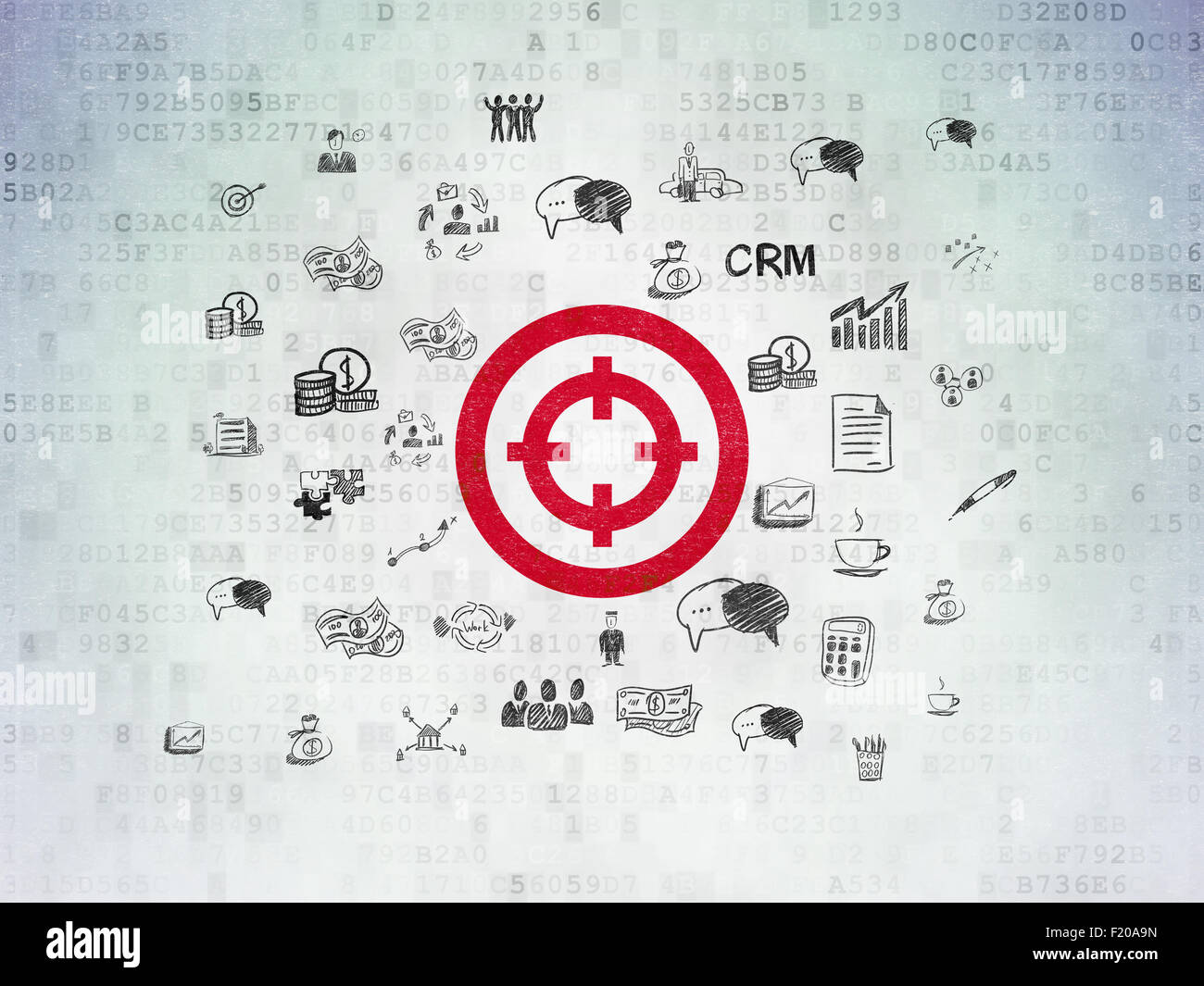 Business concept: Target on Digital Paper background Stock Photo - Alamy