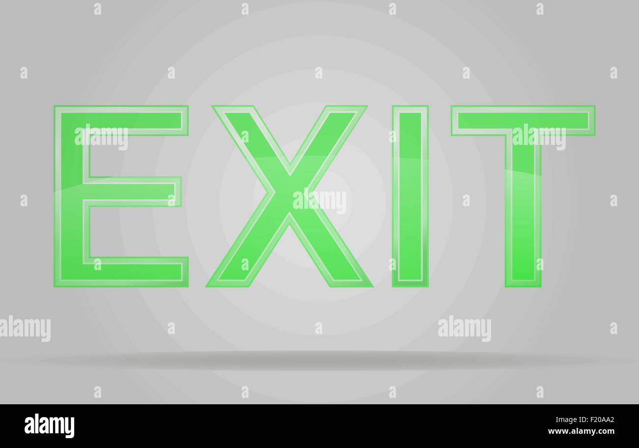 transparent sign exit vector illustration isolated on gray background ...