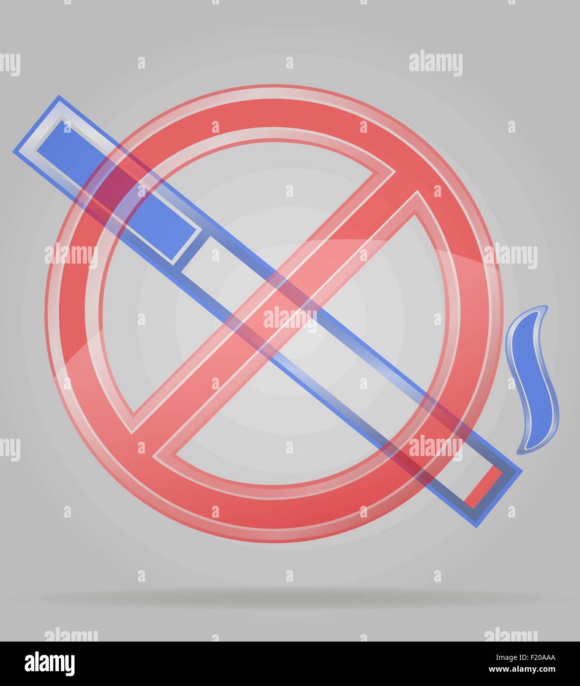 transparent sign no smoking vector illustration isolated on gray ...