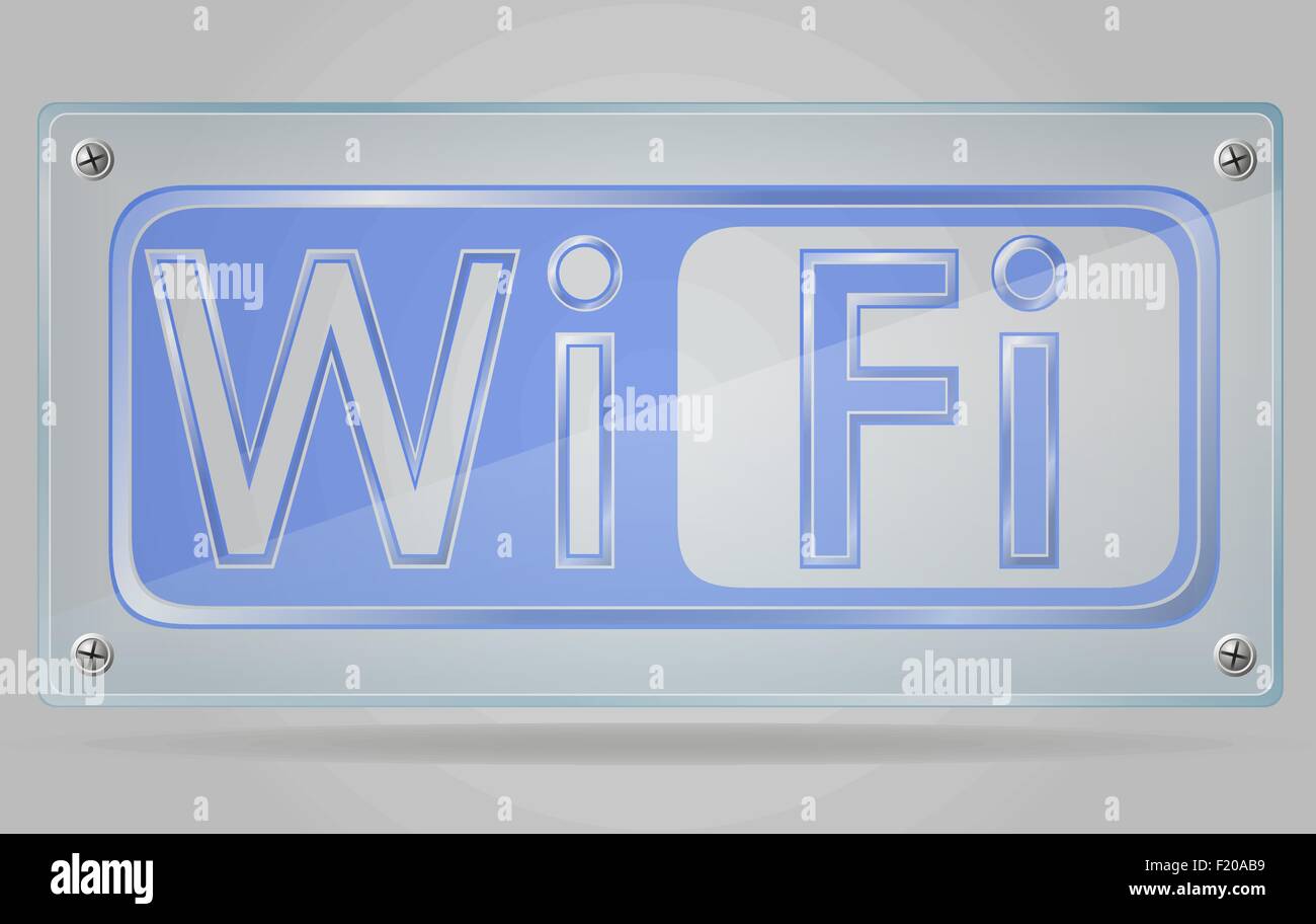 transparent sign wi fi on the plate vector illustration isolated on ...