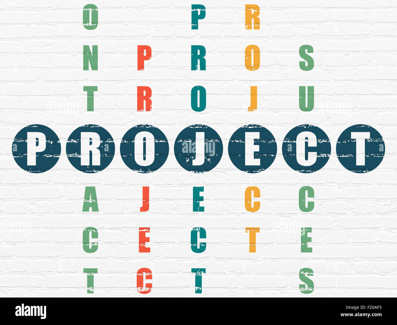 Finance concept: word Project in solving Crossword Puzzle Stock Photo ...