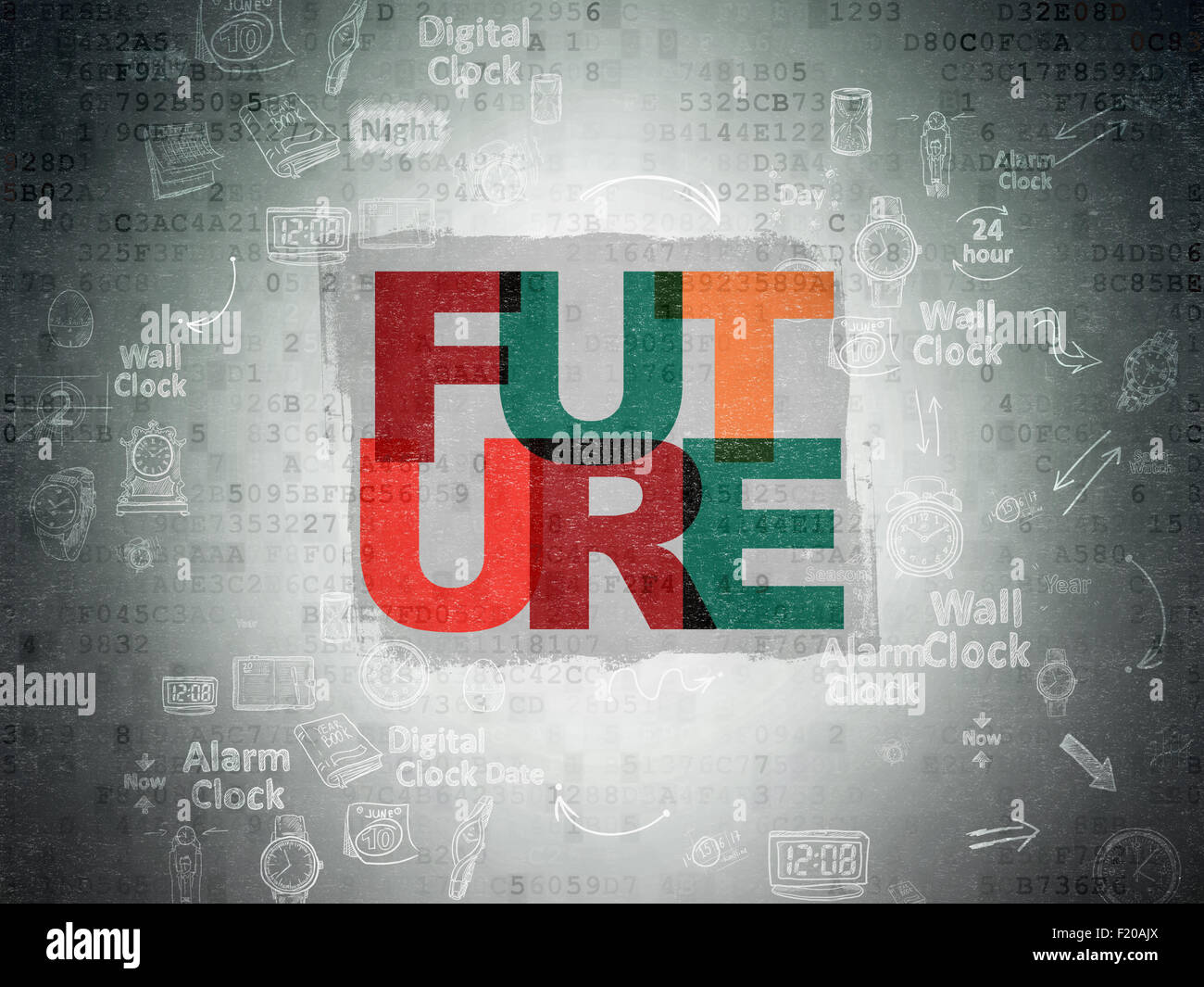 Time concept: Future on Digital Paper background Stock Photo - Alamy