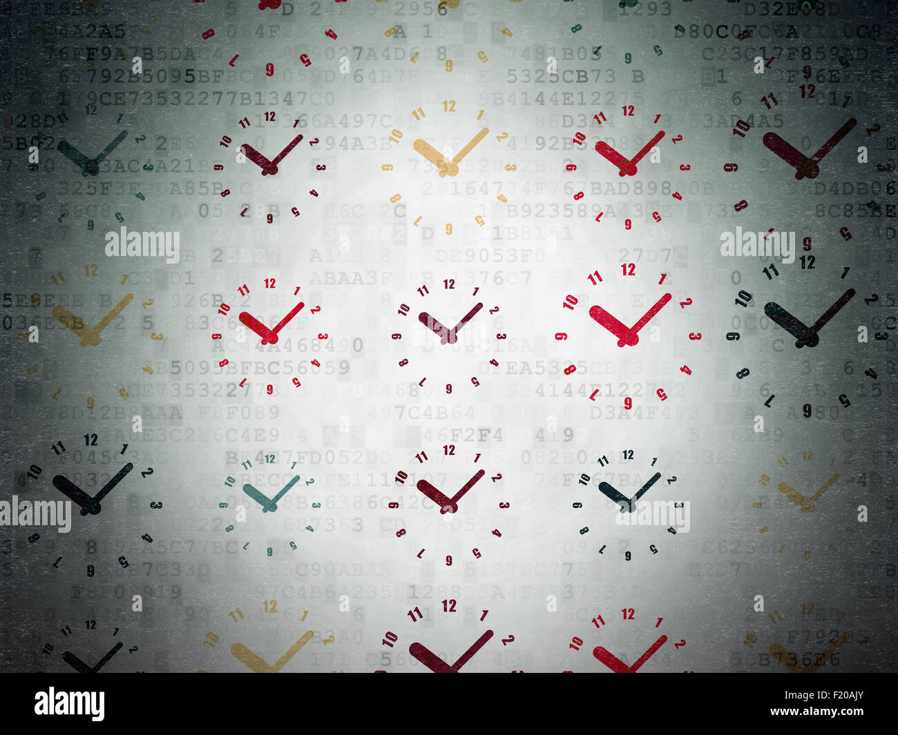 Time concept: Clock icons on Digital Paper background Stock Photo - Alamy