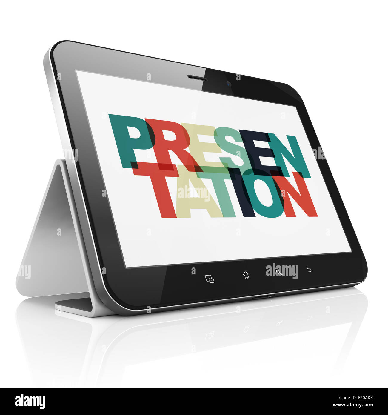 Marketing concept: Tablet Computer with Presentation on display Stock ...