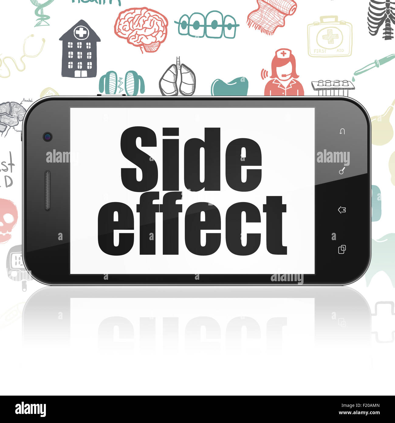 Health concept: Smartphone with Side Effect on display Stock Photo - Alamy