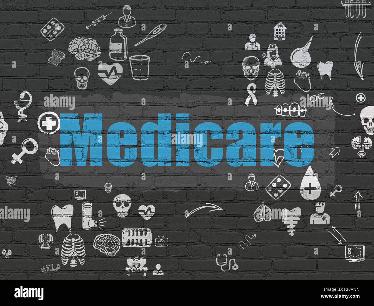 Health concept: Medicare on wall background Stock Photo - Alamy