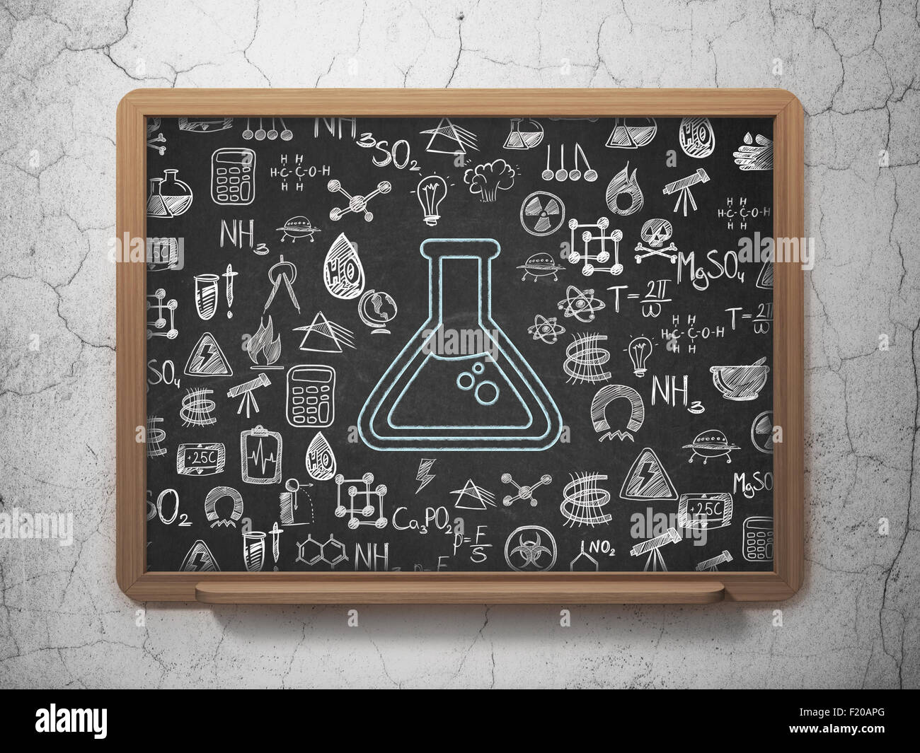 Science concept: Flask on School Board background Stock Photo - Alamy