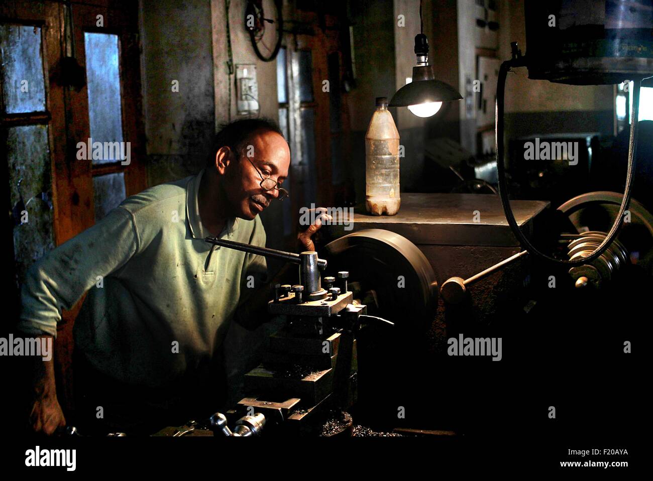Srinagar, Indian-controlled Kashmir. 9th Sep, 2015. A gunsmith works at ...