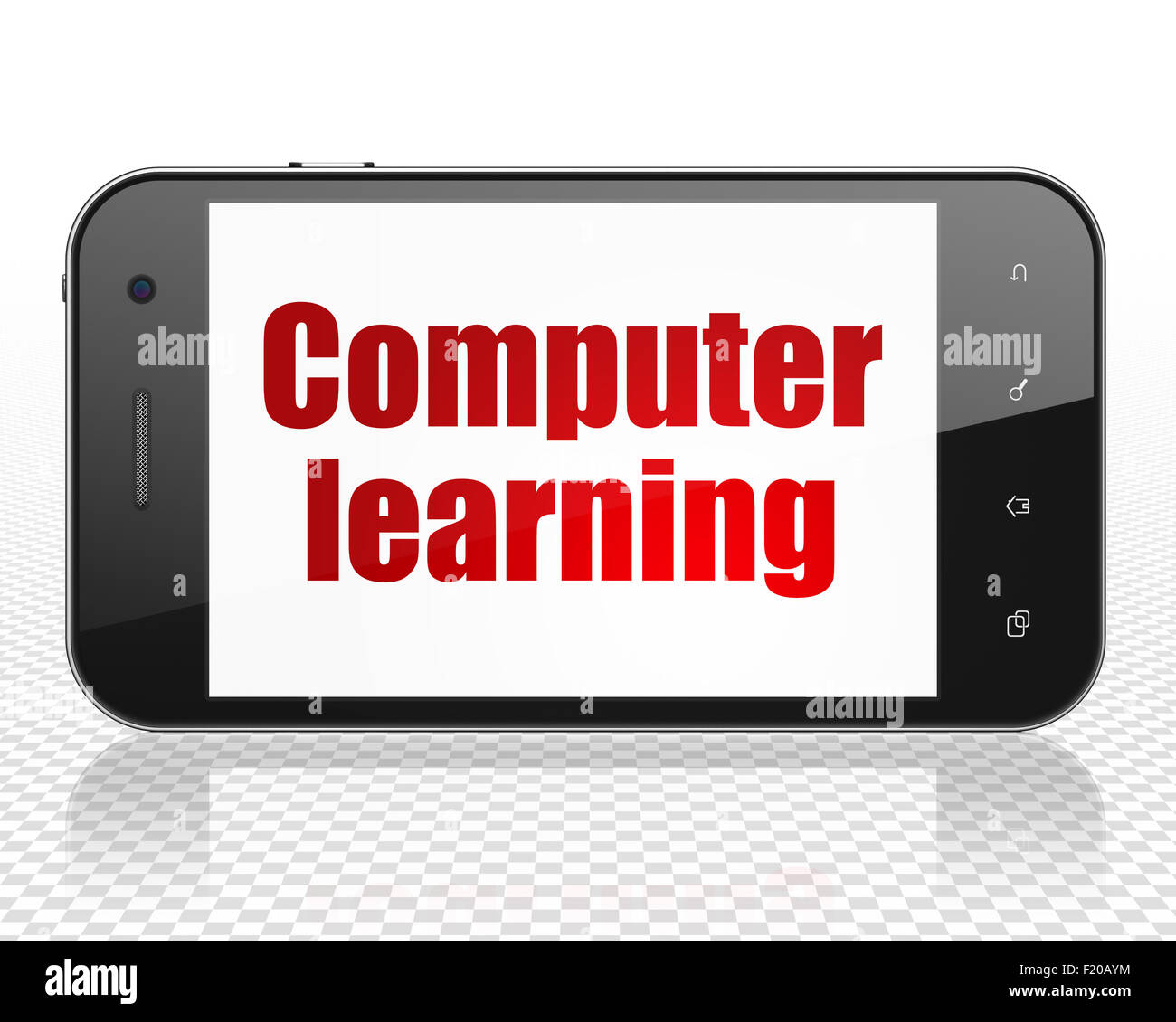 Learning concept: Smartphone with Computer Learning on display Stock ...
