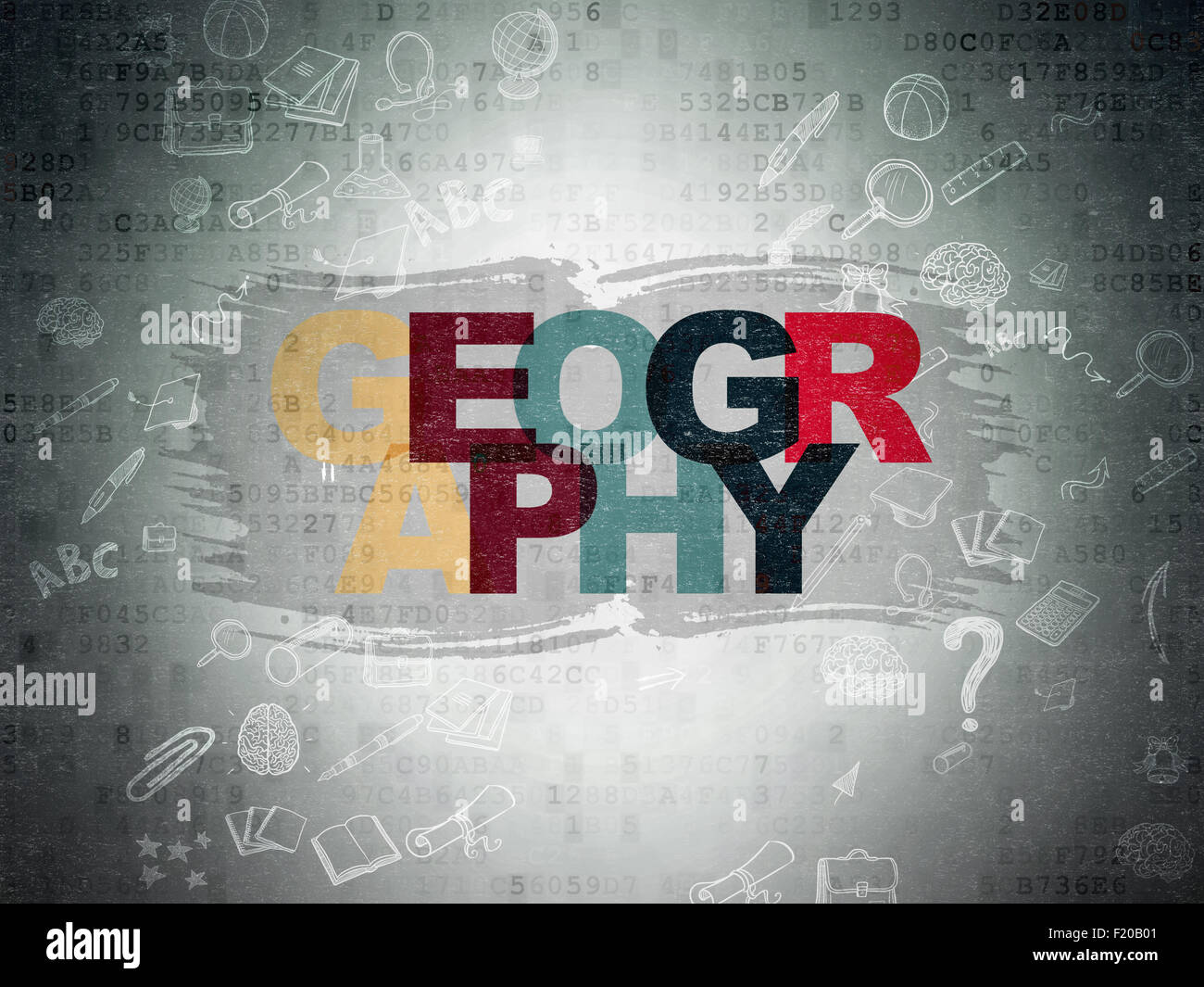 Studying concept: Geography on Digital Paper background Stock Photo - Alamy