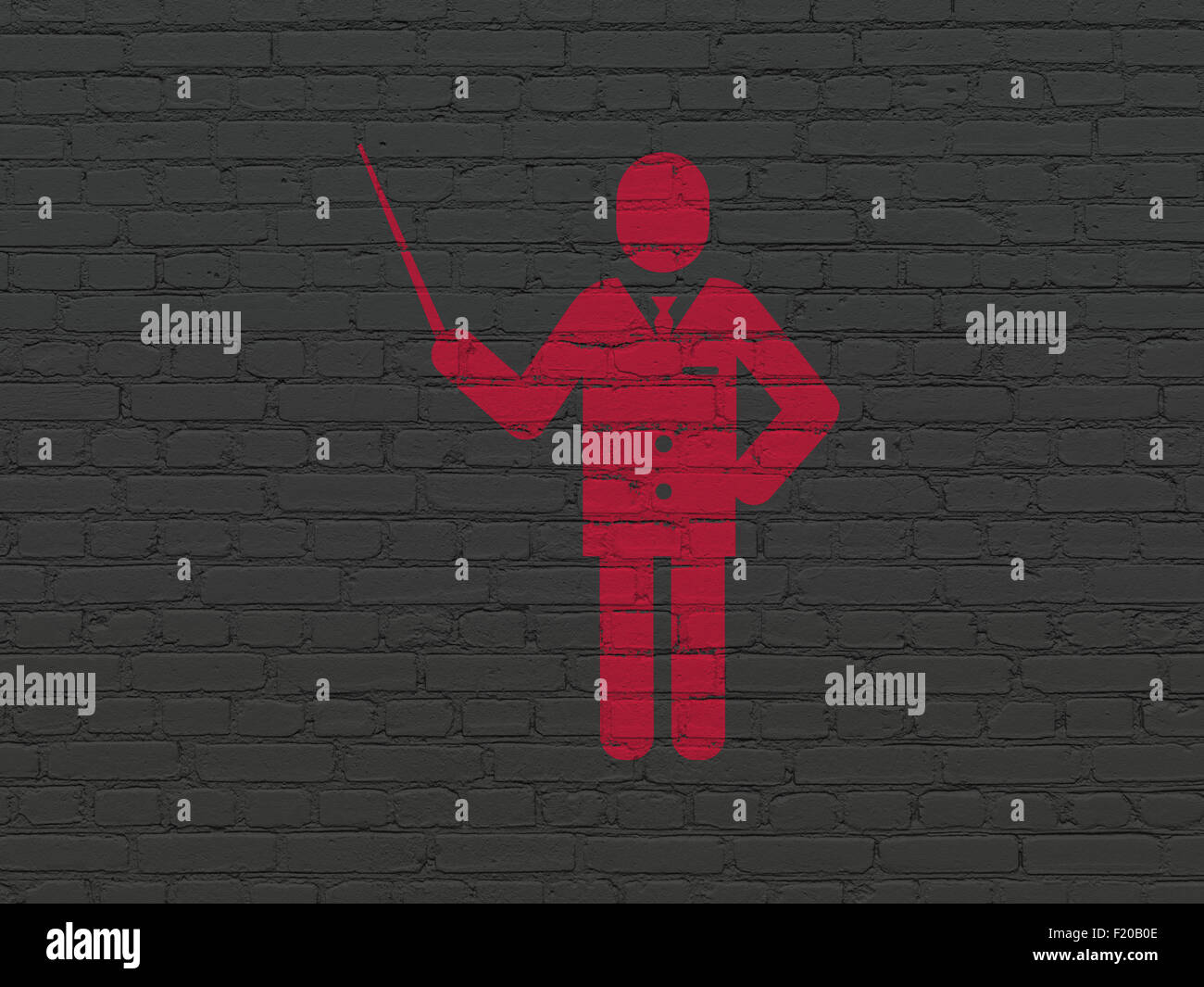 Education concept: Teacher on wall background Stock Photo - Alamy