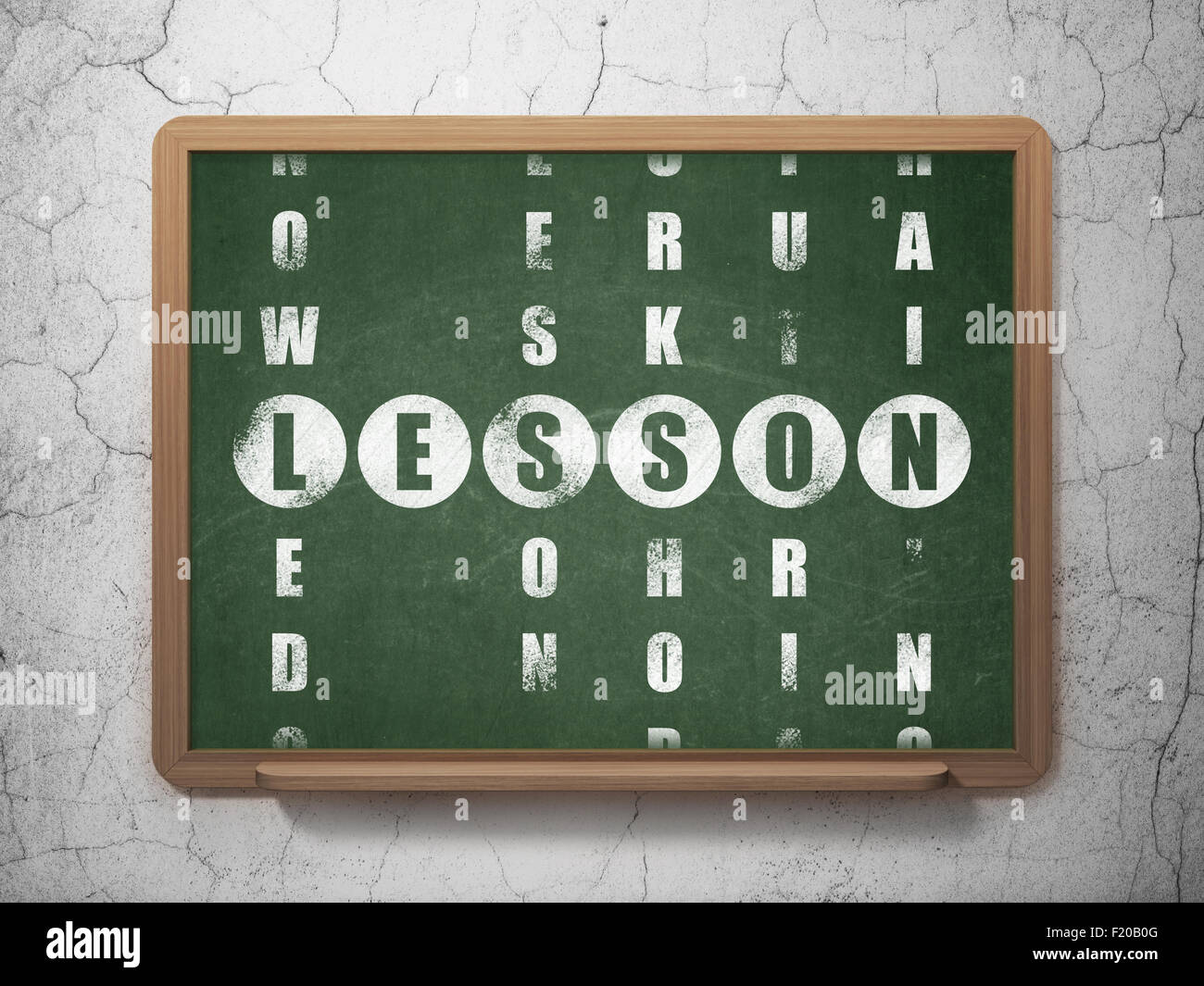 Education concept: word Lesson in solving Crossword Puzzle Stock Photo ...