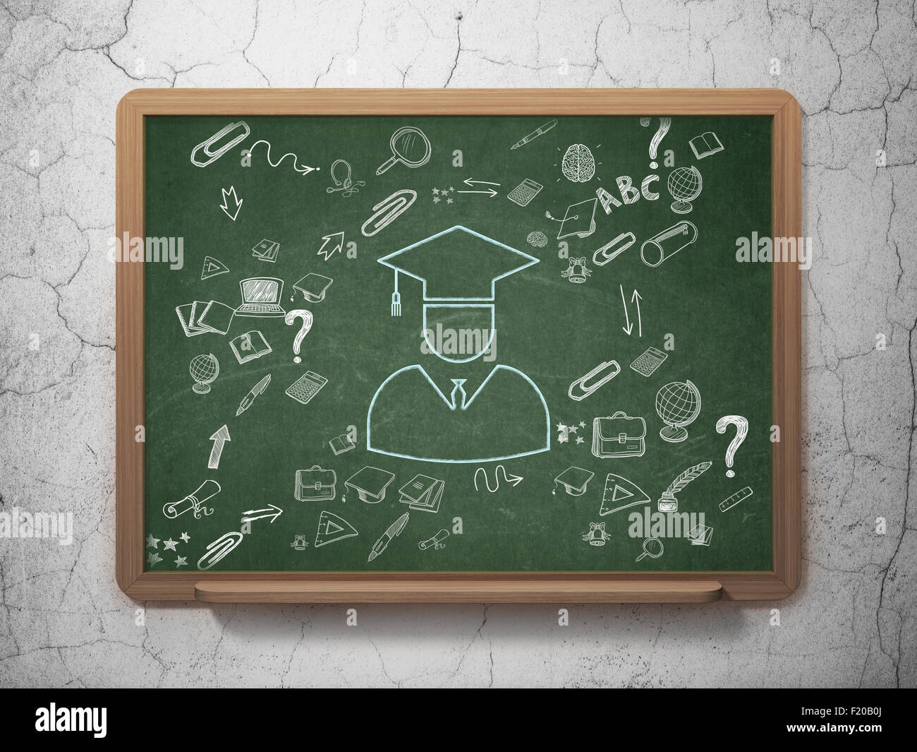 Education concept: Student on School Board background Stock Photo - Alamy