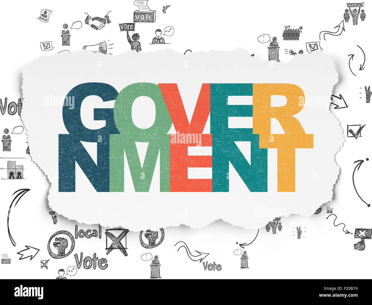 Political concept: Government on Torn Paper background Stock Photo - Alamy