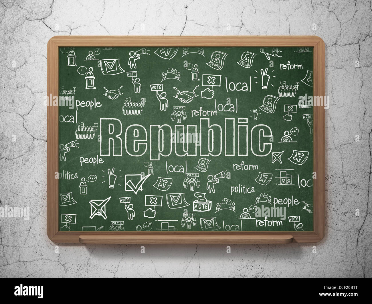 Politics concept: Republic on School Board background Stock Photo - Alamy