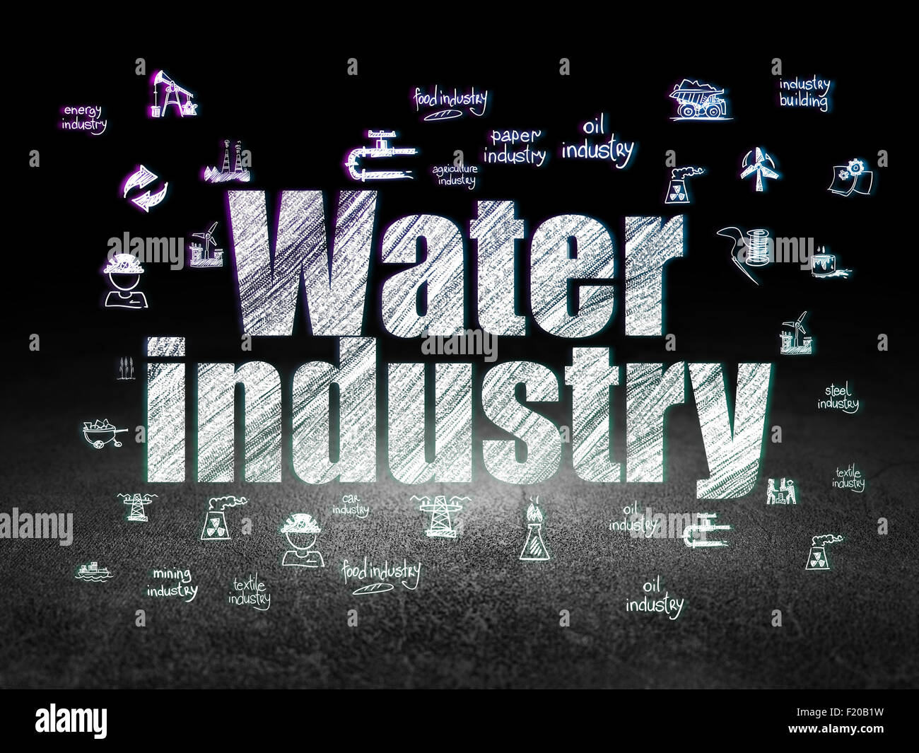 Industry concept: Water Industry in grunge dark room Stock Photo - Alamy