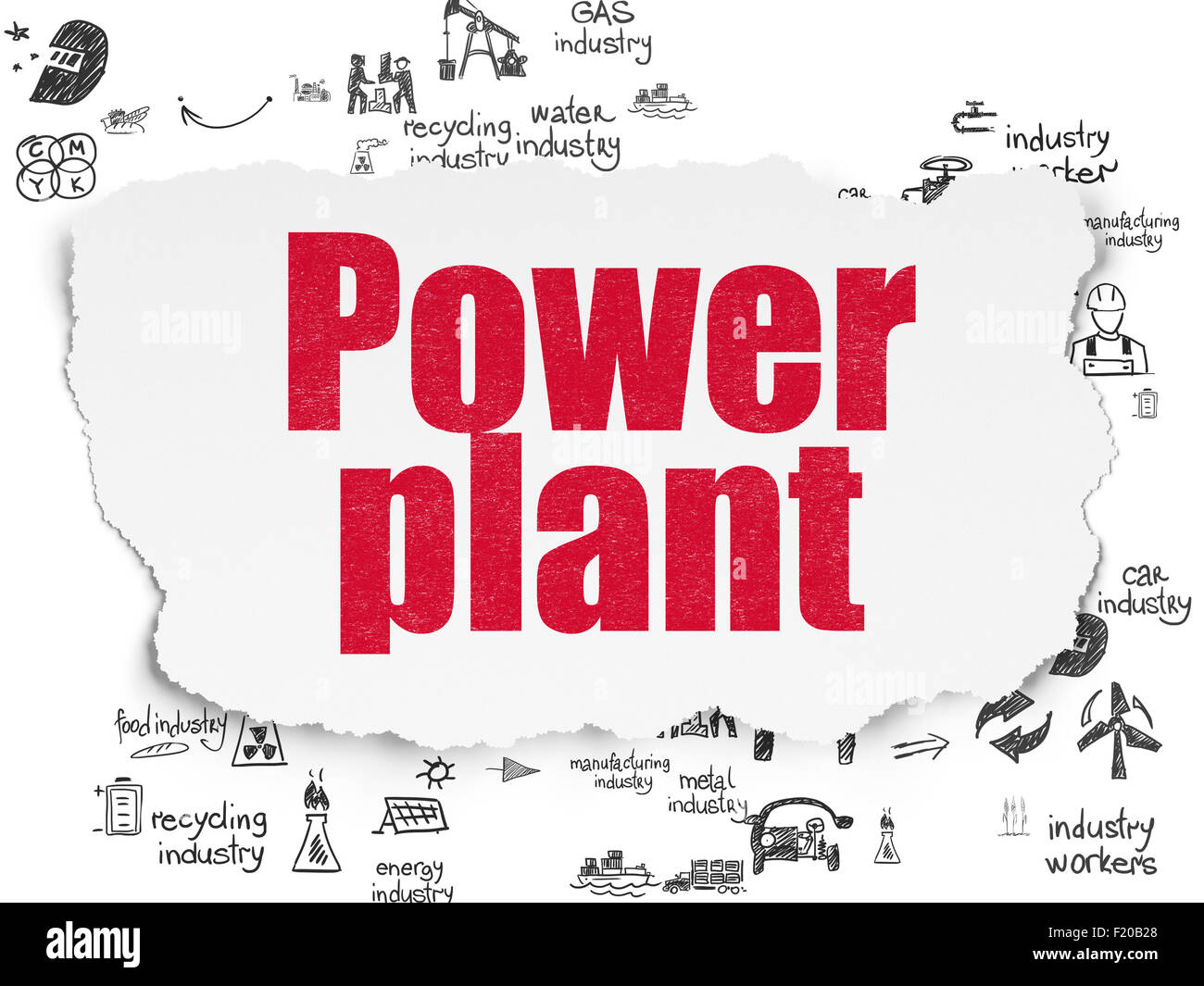 Industry concept: Power Plant on Torn Paper background Stock Photo - Alamy