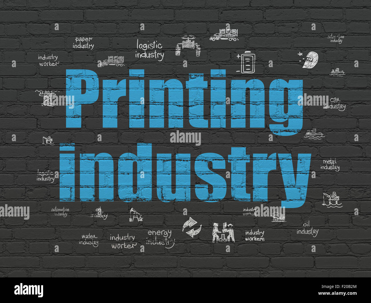 Industry concept: Printing Industry on wall background Stock Photo - Alamy