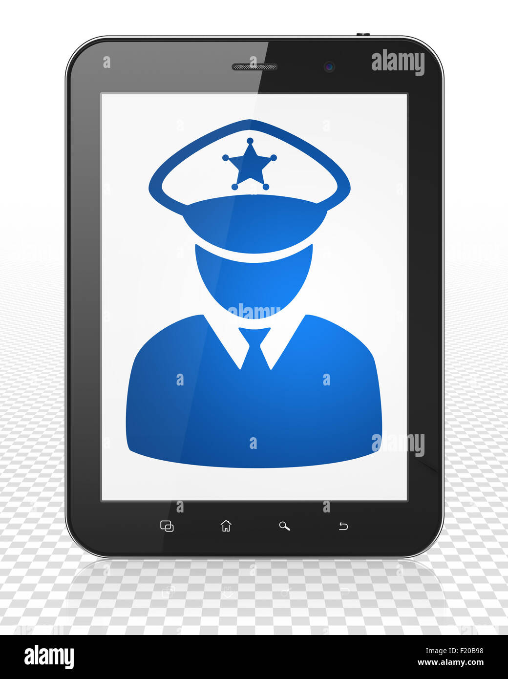 Law concept: Tablet Pc Computer with Police on display Stock Photo - Alamy