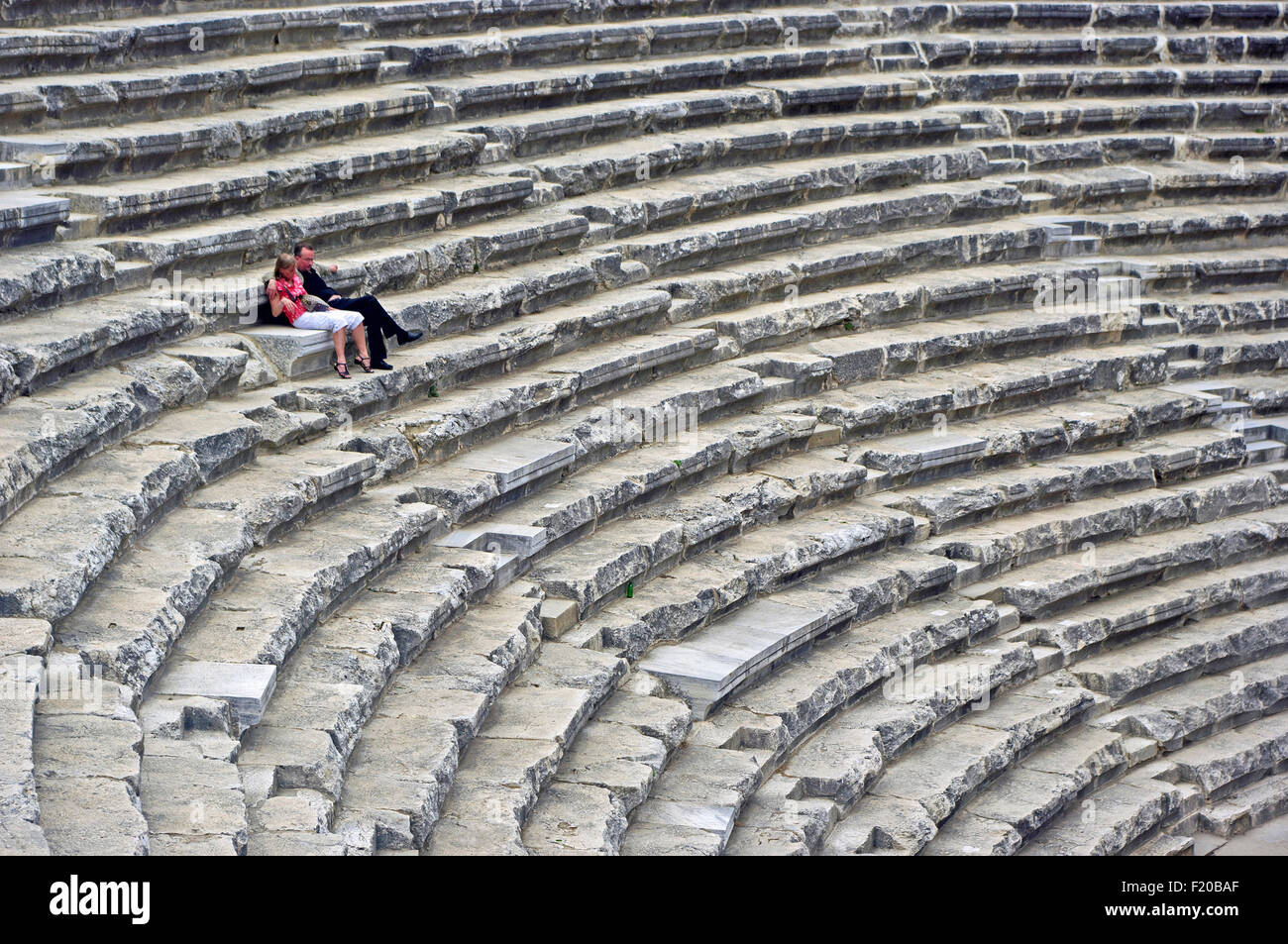Turkey, Aspendos, Roman Amphitheatre Seats Stock Photo - Alamy