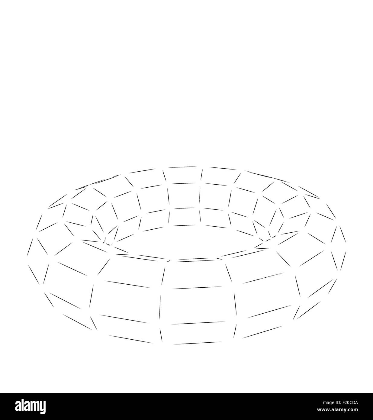 Wireframe Polygonal 3D Torus Stock Vector Image & Art - Alamy
