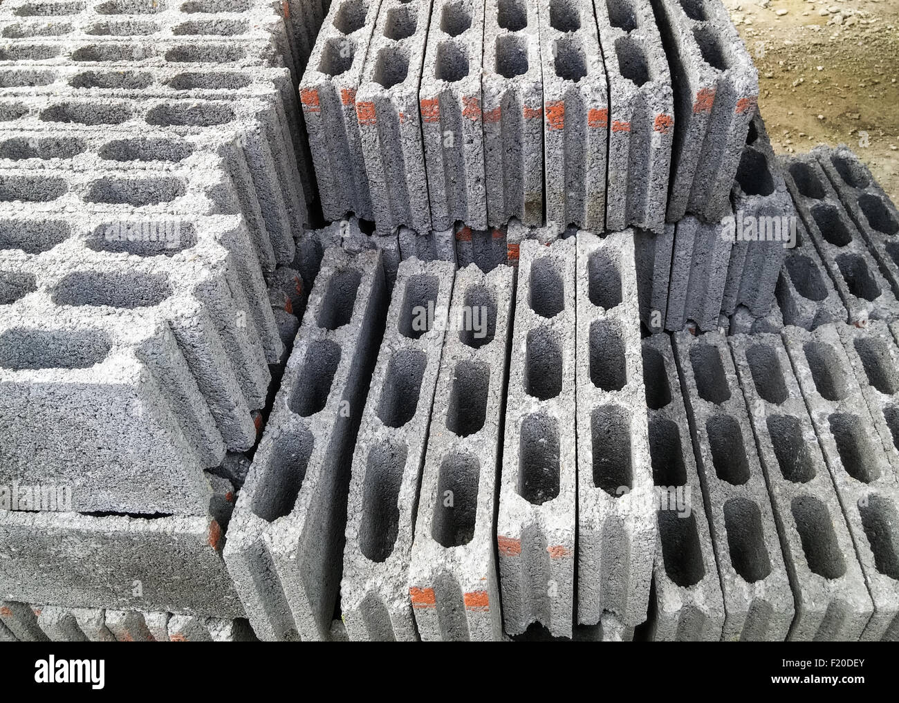 White block pile in the construction site Stock Photo - Alamy