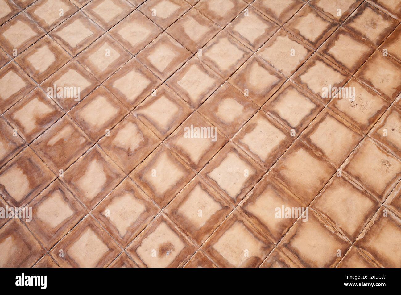 Wet red square floor tiling, background photo texture Stock Photo - Alamy
