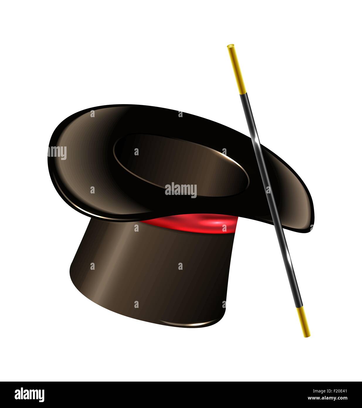 Magic hat with wand isolated on white background Stock Vector Image ...