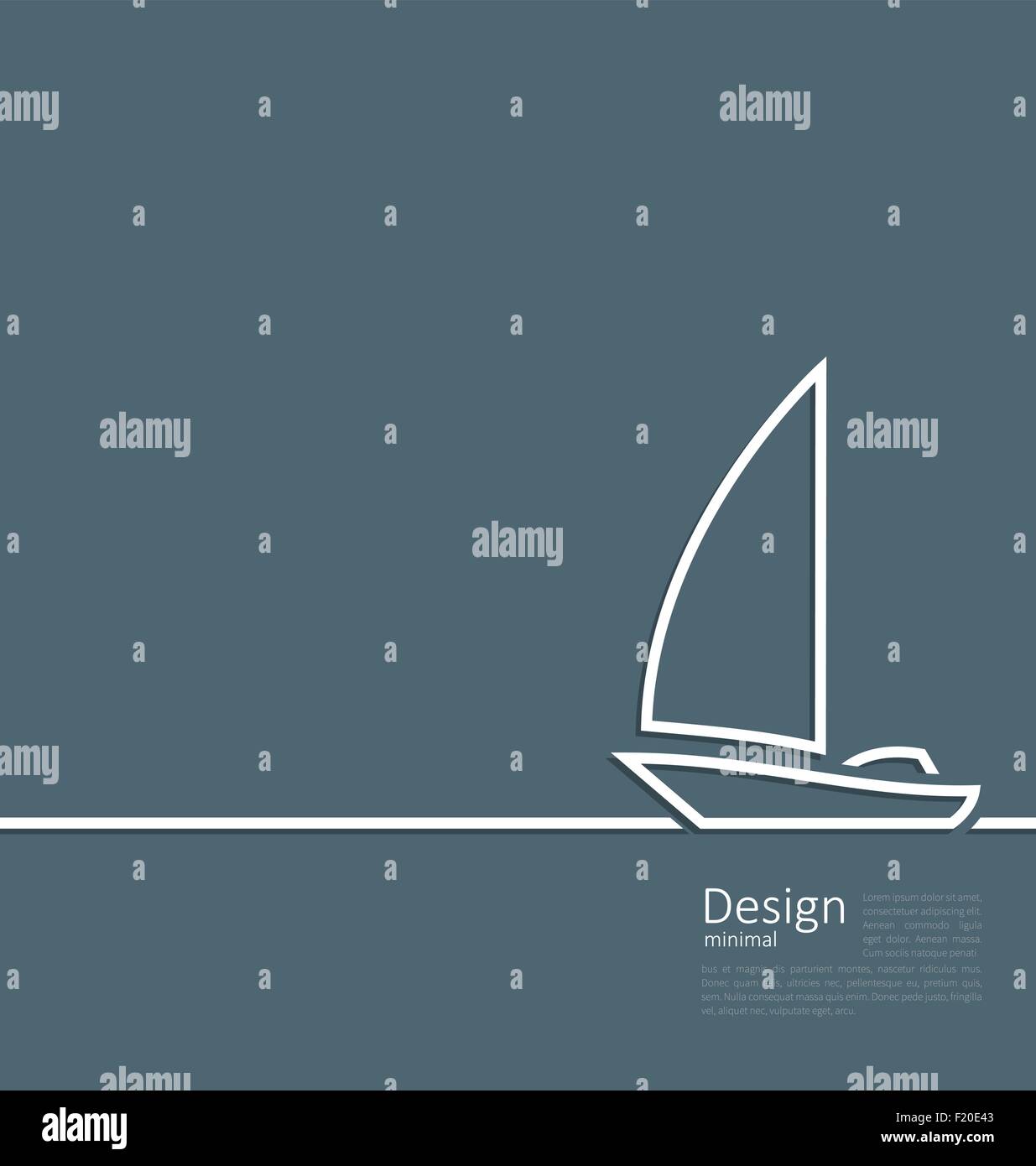 Logo of sailboat in minimal flat style line Stock Vector Image & Art ...