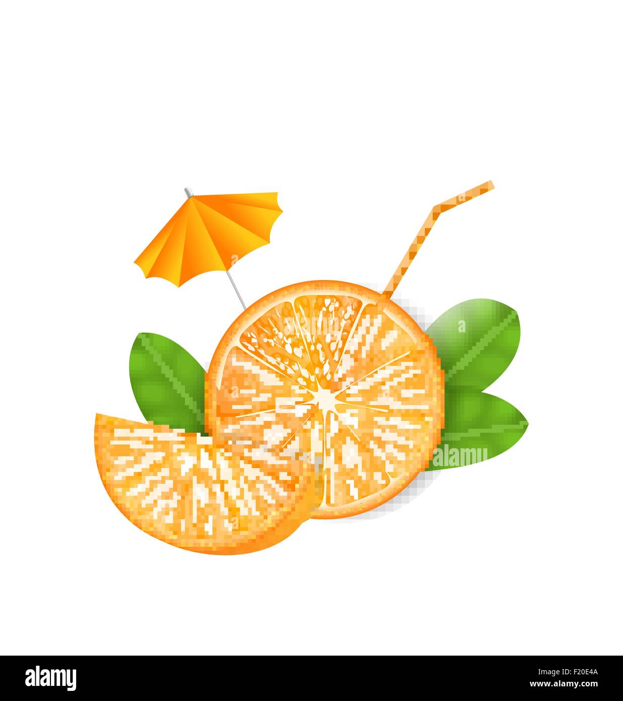 Orange straw umbrella Stock Vector Images - Alamy