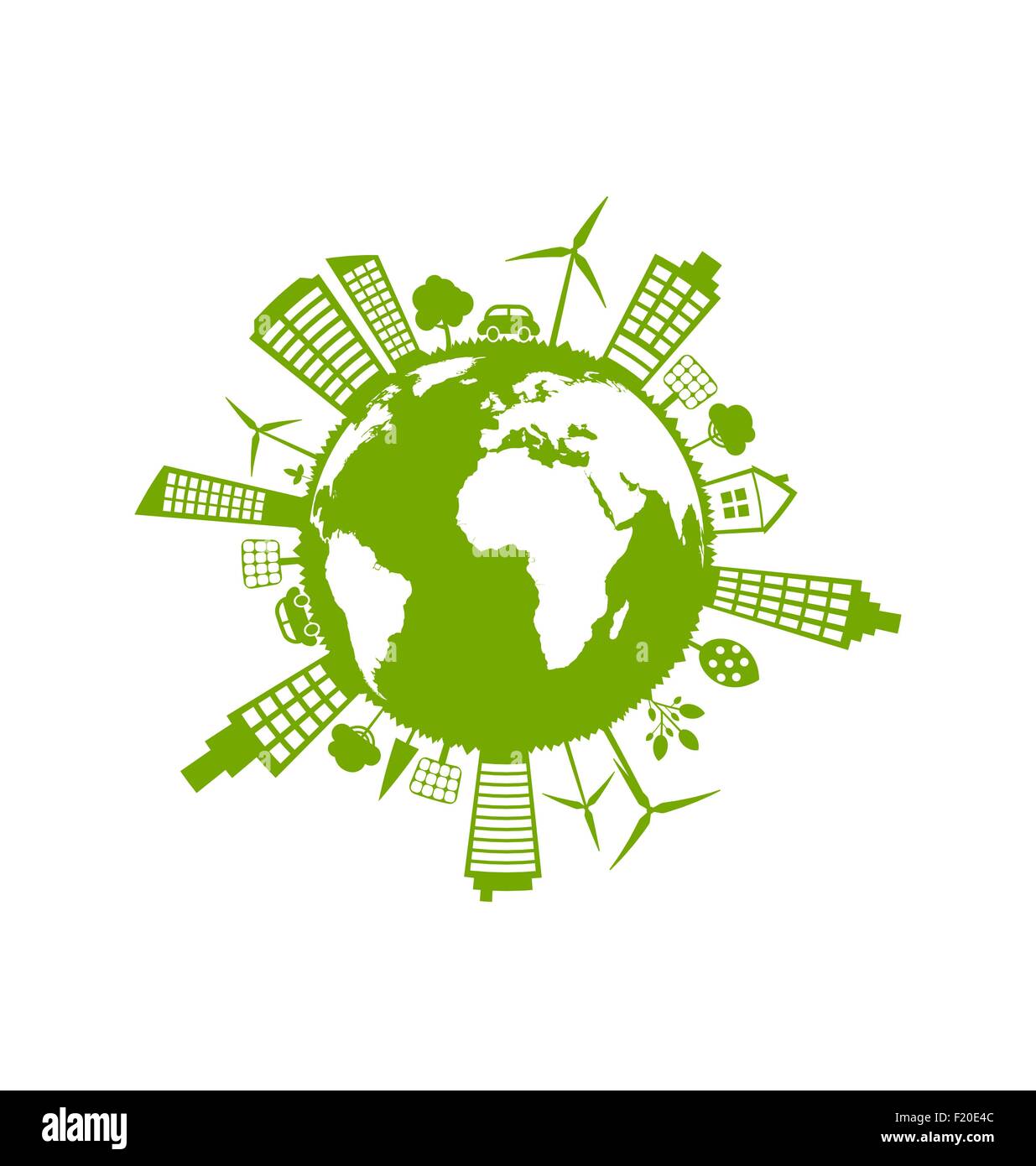 Green Futuristic World Stock Vector Image & Art - Alamy