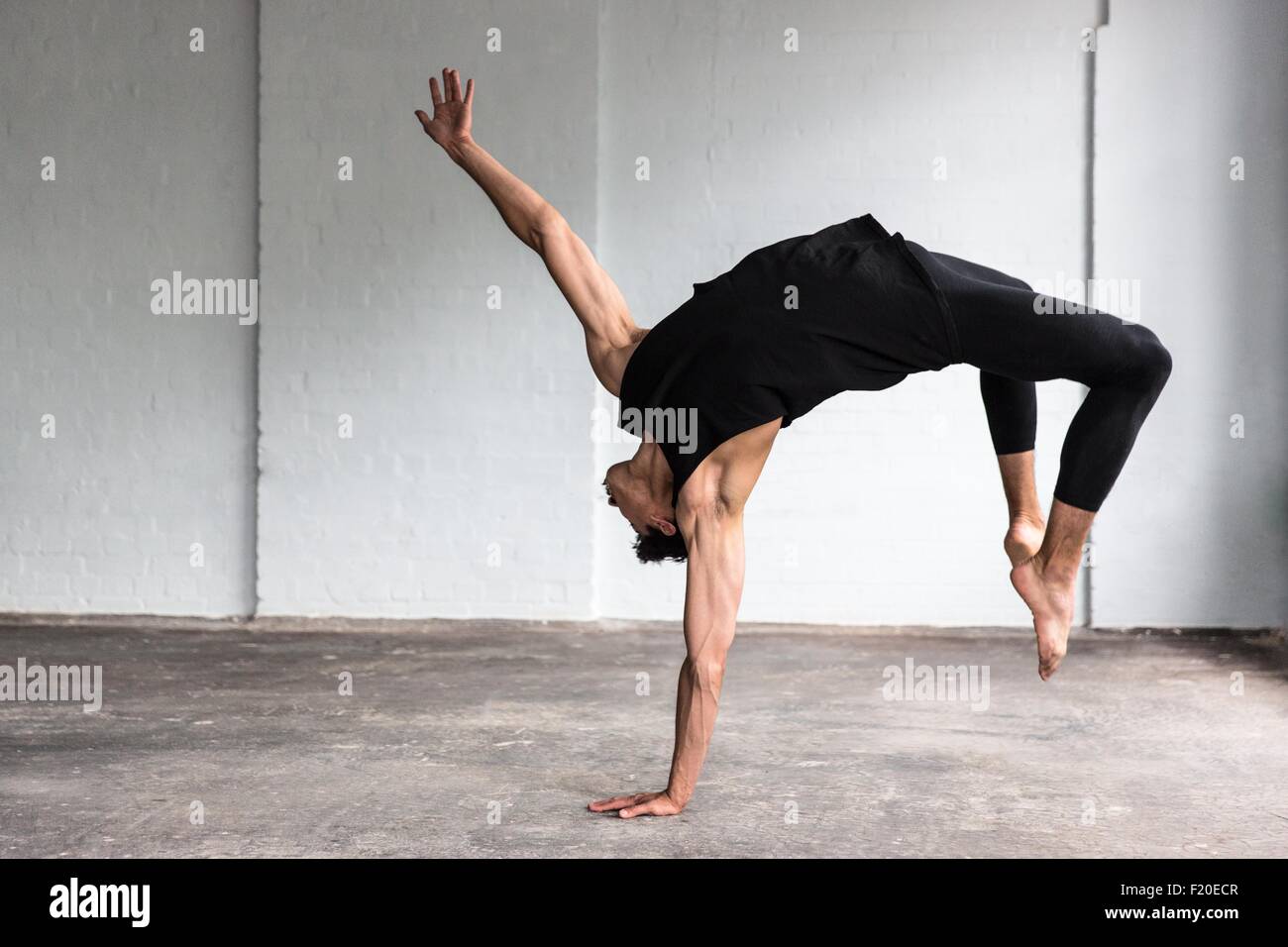 Dancer practising in studio Stock Photo - Alamy