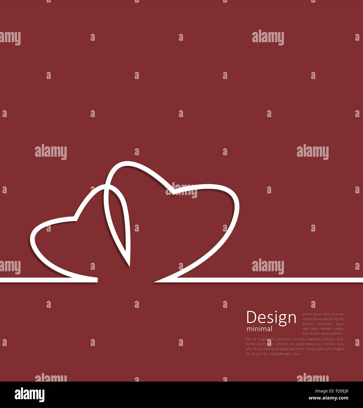 Layout couple hearts for design card on Valentines Day Stock Vector ...