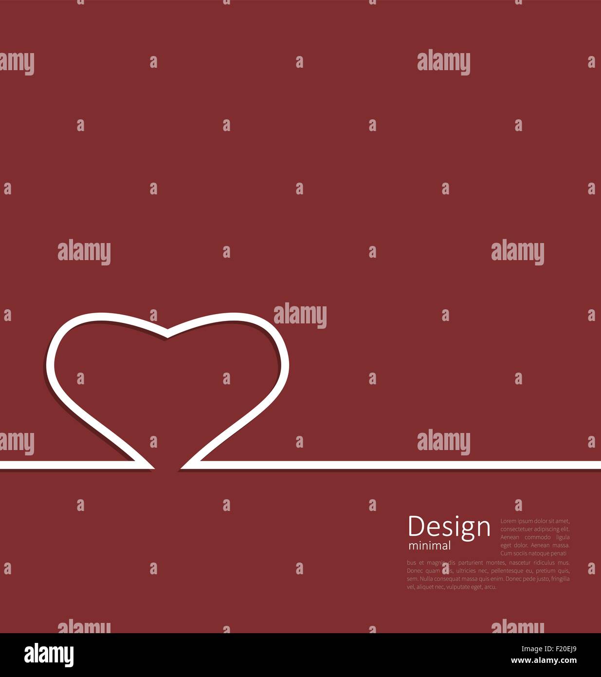 Heart minimal style for design card on Valentines Day Stock Vector ...